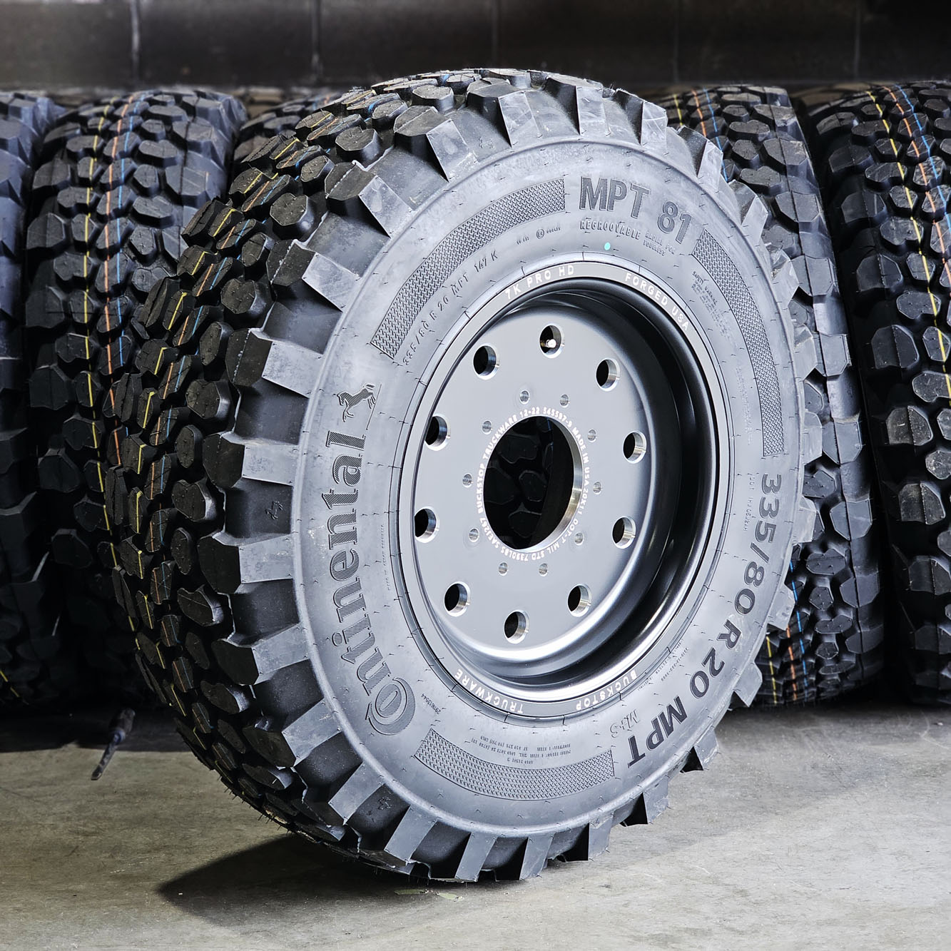 TIRE & WHEEL ASSEMBLY - 8K PRO HD, Continental MPT 81 335/80r20: Buckstop Truckware